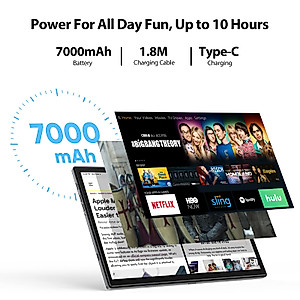 Android Tablet 10 Inch, 6GB RAM 128GB Storage, 1.8Ghz 8-core, Kids Space, 300Nits Brightness 1080P FHD Display, 7000mAh, 2.4G+5G WiFi, Gyroscope, GPS, Metal Body, PlimPad P60 Space Gray