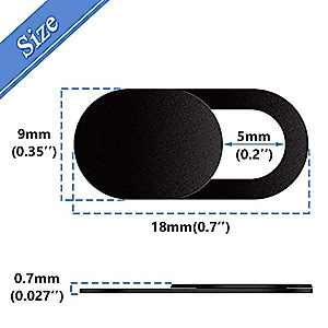 Mesee 50 Pieces Webcam Cover Slider, 0.027-Inch Ultra Thin Web Camera Protective Privacy Covering Slide Stickers for Computer, Laptop, MacBook Pro/Air, iPhone, Tablet, PC, iPad, iMac