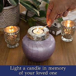FOVERE – Small Urns for Human Ashes – Purple Ashes Keepsake Urn – 100% Handmade Decorative Urns for Males and Females. Pet Urn for Dogs Ashes and Cats.