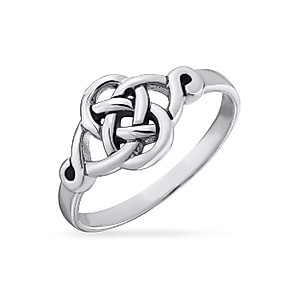 Bling Jewelry Personalize Dainty Best Friends Irish Celtic Love Knots BFF Infinity Promise Ring 2MM Band For Teen Women Oxidized .925 Sterling Silver Customizable