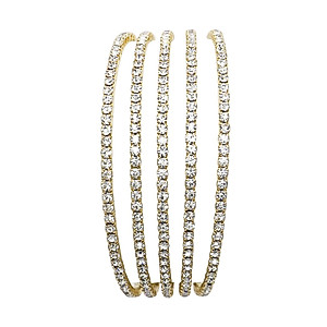 Rosemarie Collections Women's 5 Strand Rhinestone Statement Bracelet (Gold)