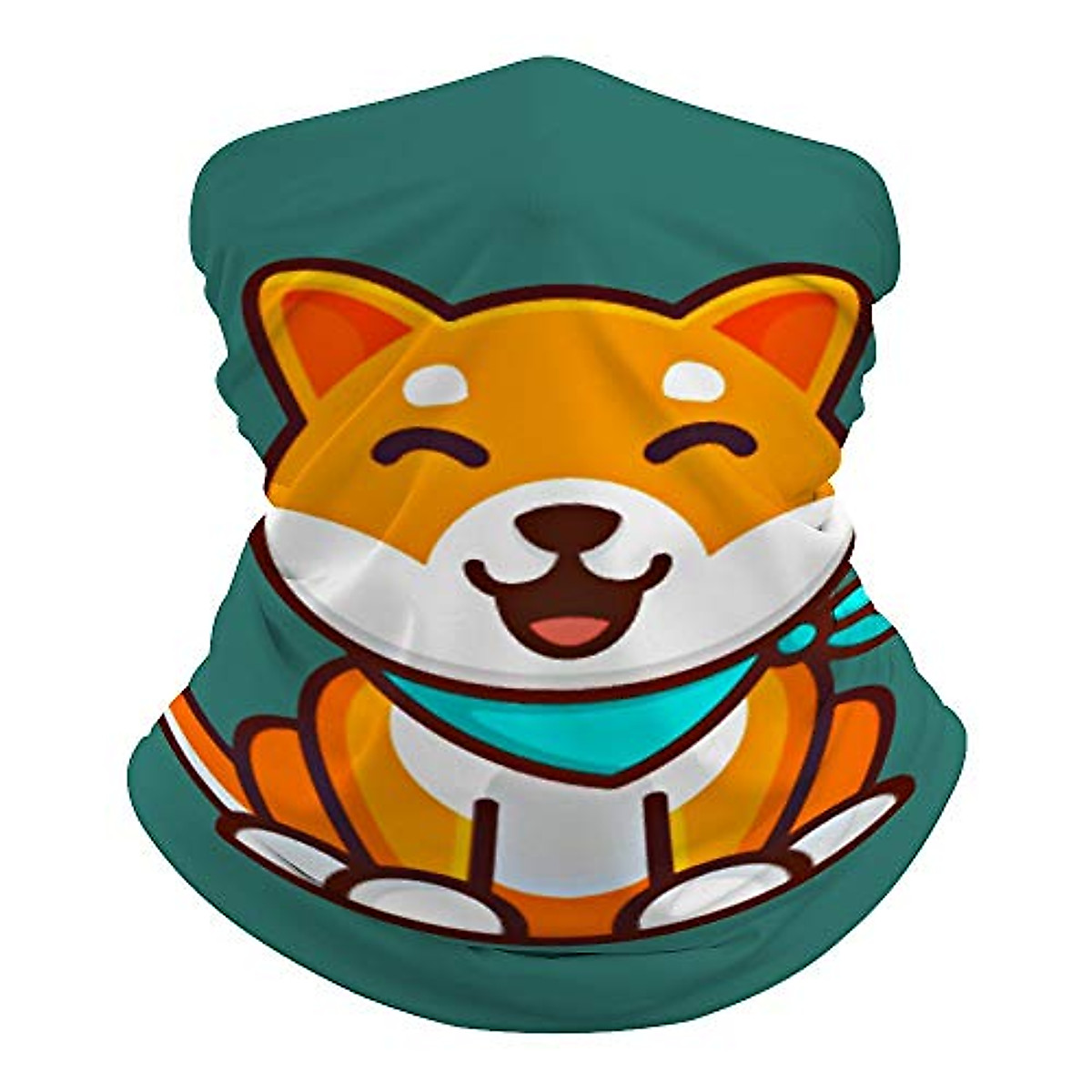 Shiba Inu Dog-1 Sun UV Protection Neck Gaiter Mask Magic Face Cover Scarf Dust Wind Bandana Balaclava Headwear for Fishing Hiking Cycling