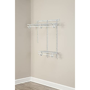 ClosetMaid 2087 ShelfTrack 2ft. to 4ft. Adjustable Closet Organizer Kit, White