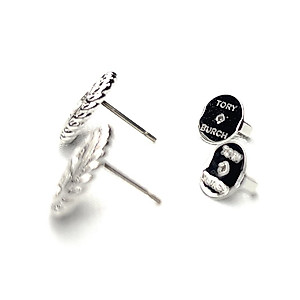 Tory Burch Rope Logo Stud Earring 136618 Silver 022