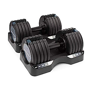 ProForm 50 lb. Select-a-Weight Dumbbell Pair, Black