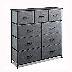 n/a 9-Drawer Dresser Fabric Storage Tower for Bedroom Nursery Entryway Closets Tall Chest Organizer Unit with Steel Frame