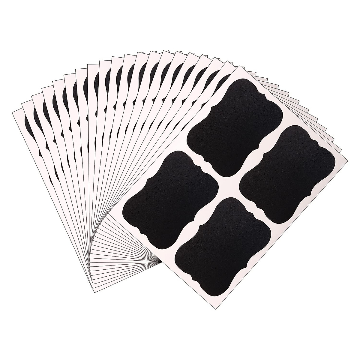 Tupalizy 80PCS Waterproof Chalkboard Labels Stickers Removable for Spice Mason Jars Pantry Kitchen Organizing Food Containers Storage Bins Glass Bottles Fridge Home DIY Crafts Office, 3x2.2'', Wavy