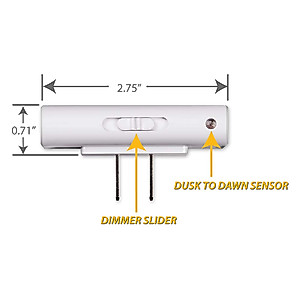 Plug in Dimmable LED Night Light with Dusk to Dawn Auto Sensor, Adjustable Brightness, Warm Light, Auto On-Off Nightlight for Bathroom, Hallway, Nursery, Bedrooms - Loon