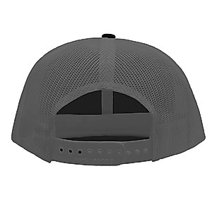 Trucker Hat Richardson Holstein Cow Embroidery Animal Name Cotton Soft Mesh Cap Snaps - Black/Charcoal, Design Only