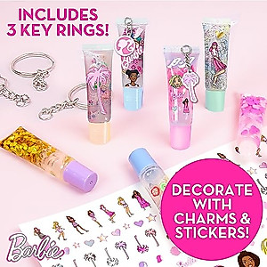 Barbie Sweet Shop Lip Gloss Making Kit, Makes 12 Accessories, Lip Glosses & Keychains, Arts and Crafts kit for Kids Ages 6+, Gifts for 6 Year Old Girl