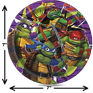 Unique Ninja Turtles Birthday Party Bundle 8 Dinner & 8 Dessert Plates, 16 Luncheon Napkins , For 8 People and 1 Saguaro Acres Party Supply Checklist