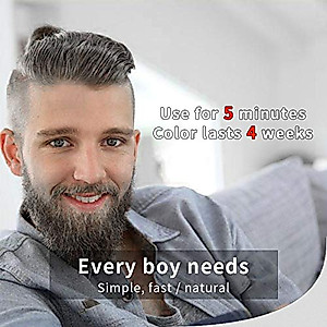 SEVICH Black Beard Dye Shampoo, Beard Care Repair Grey Cover Mustache Conditioner Softener, Fragrance Free
