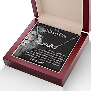 Daughter Gifts from Dad, Birthday Gifts For Daughter, Father Daughter Gifts From Mom, To My Badass Daughter Necklace Gift From Dad, Wedding Graduation Gifts for Daughter - D17-L