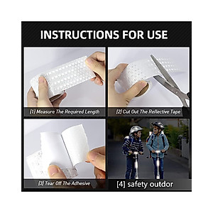 Brozigo Reflective Tape 2-Pack 1 inch X16.5ft Reflective Tape for Safety Warning, Reflector Tape Outdoor Waterproof for Clothing, White