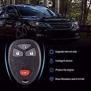 Pilida Key Fob Keyless Entry Remote: Keyless Control Clicker Compatible with Chevy SilveradoTraverse Equinox Avalanche GMC Sierra Pontiac Torrent Saturn Outlook Vue Replacement of OUC60270 OUC60221