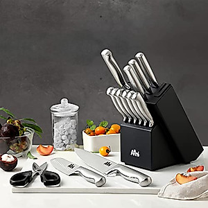 McHome MHK21 Knife Sets,15 Pieces German Stainless Steel Kitchen Knives Block Set with Built-in Sharpener