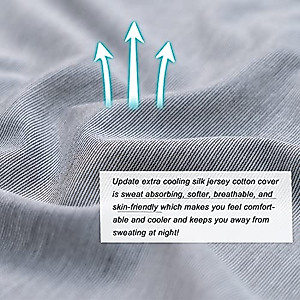 Meiz Pregnancy Pillow, Cooling Silky Pregnancy Pillows for Sleeping, 65" Full Body Maternity Pillow for Tall Pregnant Woman with Cooling Silk Jersey Cover, Grey