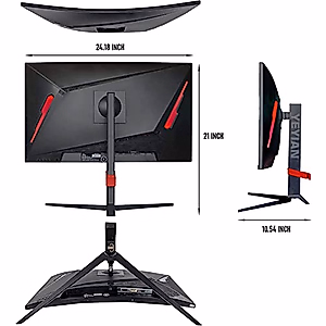 YEYIAN Sigurd 3001 27” Curved PC Gaming Frameless LED Multistand Monitor, 1080P HD, 165Hz, 1ms, 3000:1, 16:9, 178°, 16.7M Colors, G-Sync, FreeSync, DP/DVI/HDMI, Speaker, Tilt/Height/Pivot Adjustable