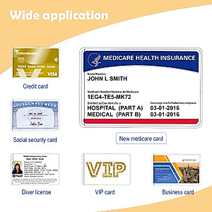 Smellalon 6 Pack New Medicare Card Holder Protector Sleeves，12Mil Clear PVC Waterproof Medical Card Protector for New Medicare Card ，Credit Card Business Card Social Security Card Protector