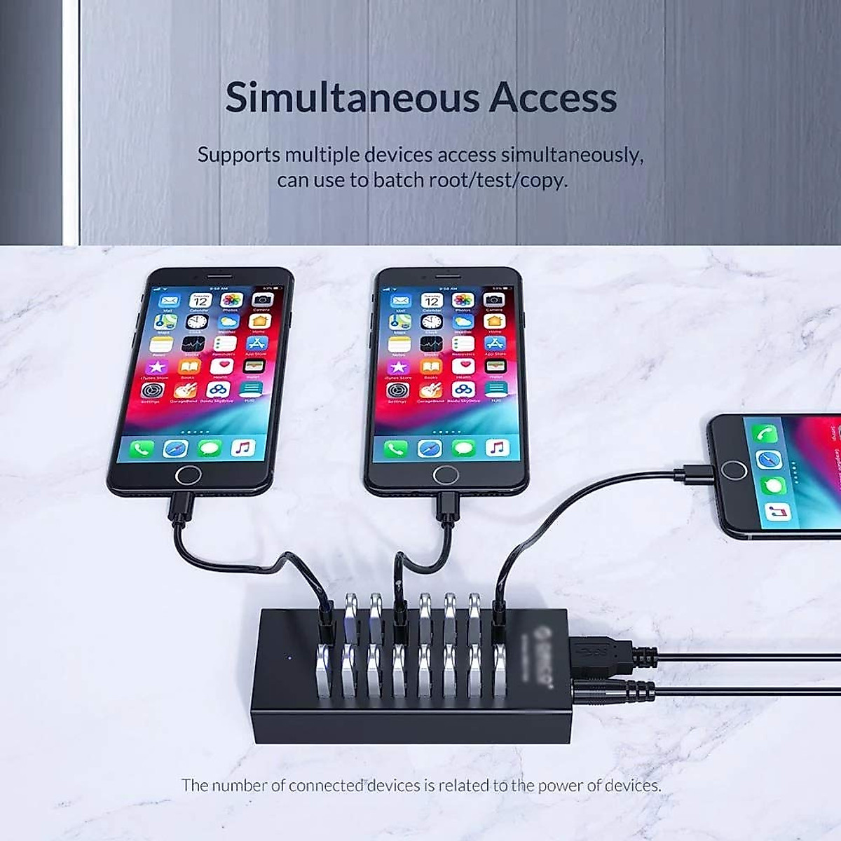 SHYPT 16 Port USB2.0 Hub with 12V2A Power Adapter 3.3Ft / 1M Data Cable for MacBook Air Laptop PC Tablet