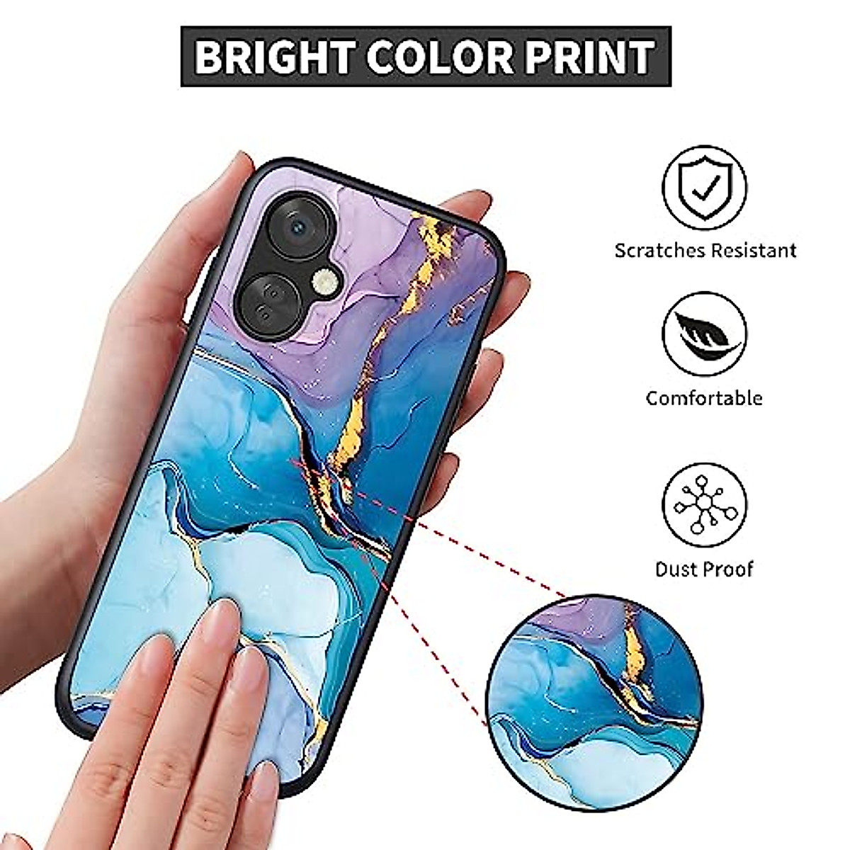 JYCUHTCL for OnePlus Nord N30 5G Case 6.72" Marble Design Shockproof Slim Lightweight for OnePlus Nord N30 Phone Case TPU Cover