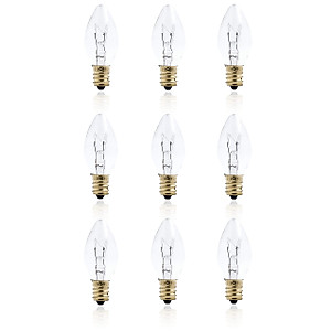 Mandala Crafts 7W 120v Night Light Bulbs Dimmable Himalayan Salt Lamp Bulbs - 12 C7 Bulbs E12 Small Bulbs for Christmas Village Light Bulbs Inflatable Light Bulb Replacement