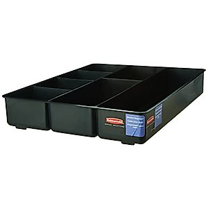 Rubbermaid Extra Deep Desk Drawer Director Tray, Plastic, 11.875 x 15 x 2.5 Inches, Black