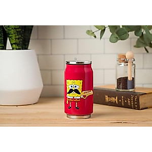 Silver Buffalo Spongebob Squarepants “Diet Dr. Kelp” Stainless Steel Double Wall Can Shape Cup, 11.8 Ounces