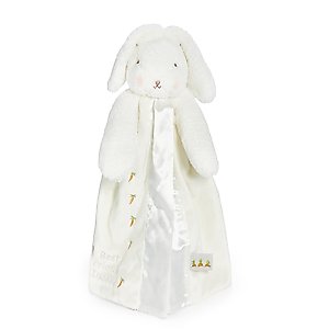 Bunnies By The Bay "Bun Bun Bunny" Buddy Blanket - 16" Stuffed Bunny and Baby Security Blanket - Super Soft Velour with Satin Lining