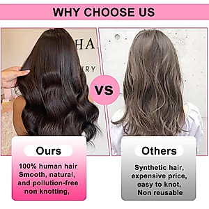 ALLY Clip in Hair Extensions Real Human Hair 100% Brazilian Remy Human Hair Clip in Hair Extensions for Black Women Seamless Straight Clip ins Soft & Natural (#1B Natural Black 16inch 80g)