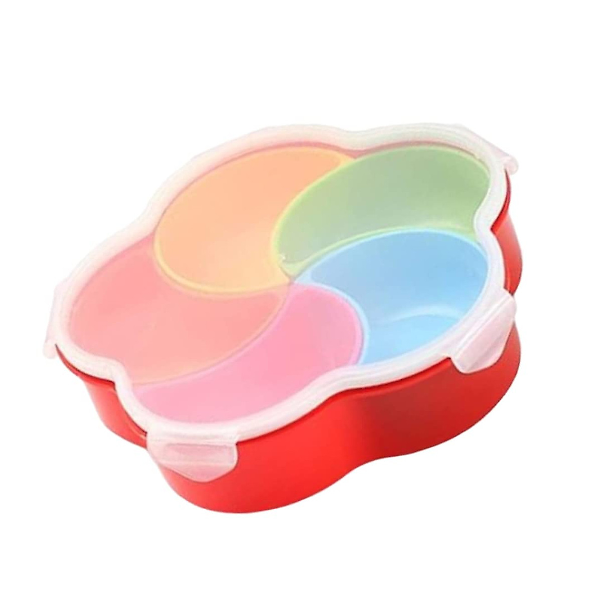 Snack Serving Tray Plastic 5 Compartment Appetizer Platter Sealed Food Server Dishes with Lid,Serving Platters Style2