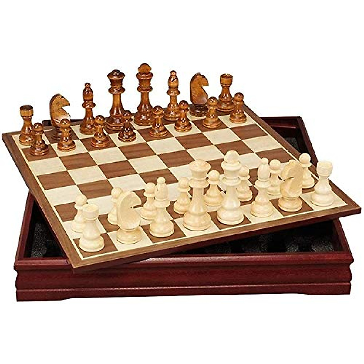 Chess Portable Set Board Set Game Solid Wood Board High-Grade Wooden Set, Adult and Children's Gifts and Board Games Development of Intellectual Entertainment Family Gatherings LQHZW
