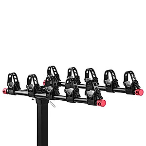 Retrospec Lenox 2-5 - Bike Hitch Rack for Cars, Trucks, SUVs with 2” Hitch | Foldable Steel Frame with Anti-Rattle Adapter, Tie Down Cradles and Straps - Fits Most Frames,Black