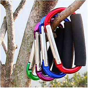 Stroller Hooks by Baby,Large Stroller Hooks for Mommy, 2 pcs Carabiner Stroller Hook Organizer for Hanging Purses, Diaper Bag, Shopping Bags. (Black)