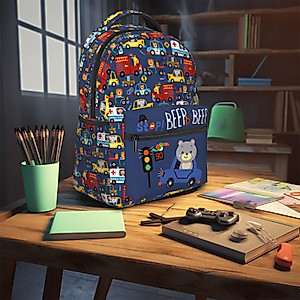 DAATUANG Cartoon Backpacks Car Backpack Zoo Animals Travel Backpack Blue Cute Backpack Durable Cars Back Pack Bear Back Packs Lion Simple Modern Bookbag Funny Backpack Trendy Bookbags Monkey Backpack