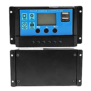 Solar Charge Controller, 60A/50A/40A/30A/20A/10A 12V 24V Auto Solar Charge Controller PWM Controller (50A)