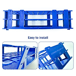 krngcwc 3 Packs Plastic Test Tube Rack, 60 Holes Lab Test Tube Rack Holder for 16mm Test Tubes, Blue, Detachable (60holes)