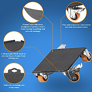 2000 lb Capacity - Heavy Duty Furniture Movers with Wheels and Moving Dolly, Includes Furniture Lifter Jacks Tool Set, Gliders, Sliders, 5 Rollers Casters Cart. Easily Move Furniture, Piano, Equipment