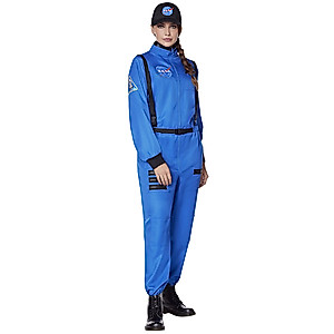 Spirit Halloween Adult Blue NASA Jumpsuit Costume - XL