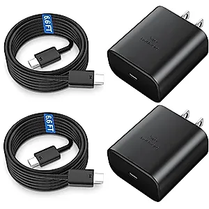 45W Samsung USB-C Super Fast Charging Type C Wall Charger for Samsung Galaxy S23 Ultra/S23/S23+/S22 Ultra/S22/S21/S20/Note 10/20, PPS Android Charger Block with 6.6FT Cable