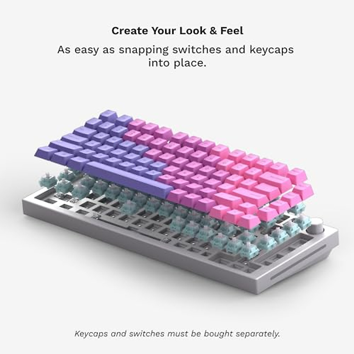 Glorious Modular Mechanical Gaming Keyboard Barebones/Pre Built/Black and White (Barebones (White))