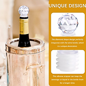 10Pcs Unique Bottle Stopper Decorative Wine Stoppers With Glass Ball Mini Glass Bottle Stopper Acrylic Clear With Airtight Silicone For Wine,Beverages,Soda,Champagne,Liquors,Oils