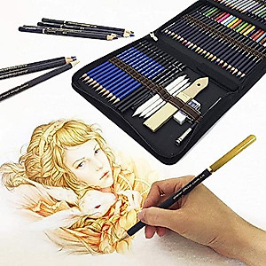 ZZWOND Drawing Pencils For Artists,72 Piece Kit Sketch Pencils and Colored Pencils Art Set - Ideal Gift for Beginners & Pro Artists Drawing Art, Sketching, Shading & Colouring