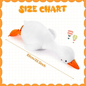 33.5 Inch Giant Duck Stuffed Animal Big Duck Plush Toy Christmas Party Favor Gift Large Soft Stuffed Duck Plushie Hugging Plush Duck Pillow Cute Animal Throw Pillows Doll for Different Ages