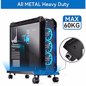 LABOBOLE Computer Tower Stand, PC Tower Stand, CPU Stand with Rolling Caster Wheels, Versatile PC Riser Tower Stand for Floor, Carpet, and Gaming PC Case