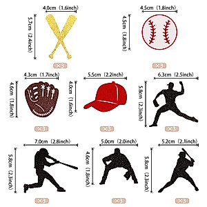 24 PCS Baseball Cupcake Toppers Glitter Baseball Players Sports Theme Cupcake Picks Baseball Sport Theme Baby Shower Kids Birthday Party Cake Decorations Supplies