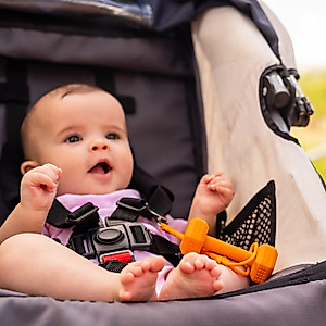 Gumbell- Baby Dumbbell Teething Toy with Pacifier Clip, Baby Toys 3-6 Months, Silicone Teether for Babies 6-12 Months, Fitness Novelty Teether (Orange)