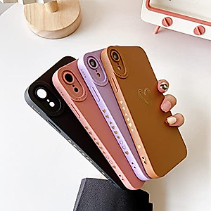 Qokey for iPhone X Case,iPhone Xs Case 5.8" Side&Back Cute Plated Love Heart with Anti-Fall Lens Cameras Cover Protection Soft TPU Shockproof Anti-Fingerprint Phone Cases for Women Girls Men,Black