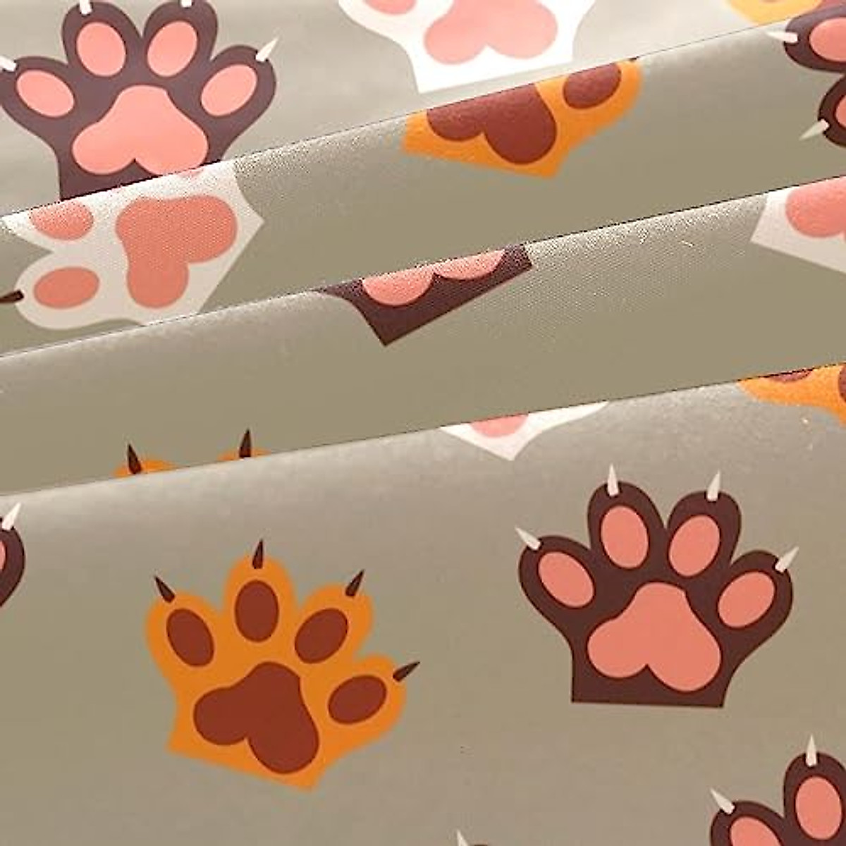 DragonBtu (1 Duvet Cover+2 Pillowcases) Bedding Duvet Cover Set Dog Paw Cat Paw Breathable Comforter Cover for Teen Boys