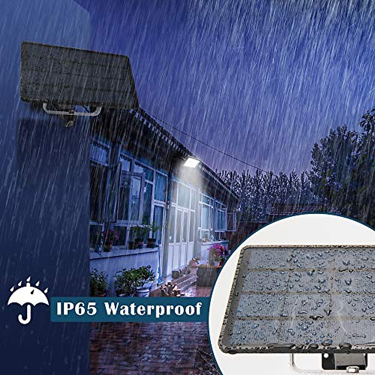 JACKYLED 1000 Lumen 48 LED Solar Dusk to Dawn Light Outdoor with Remote Control Solar Panel ...